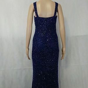 Scala | Dresses | Scala Gorgeous Beaded Blue Maxi Dress Gown | Poshmark